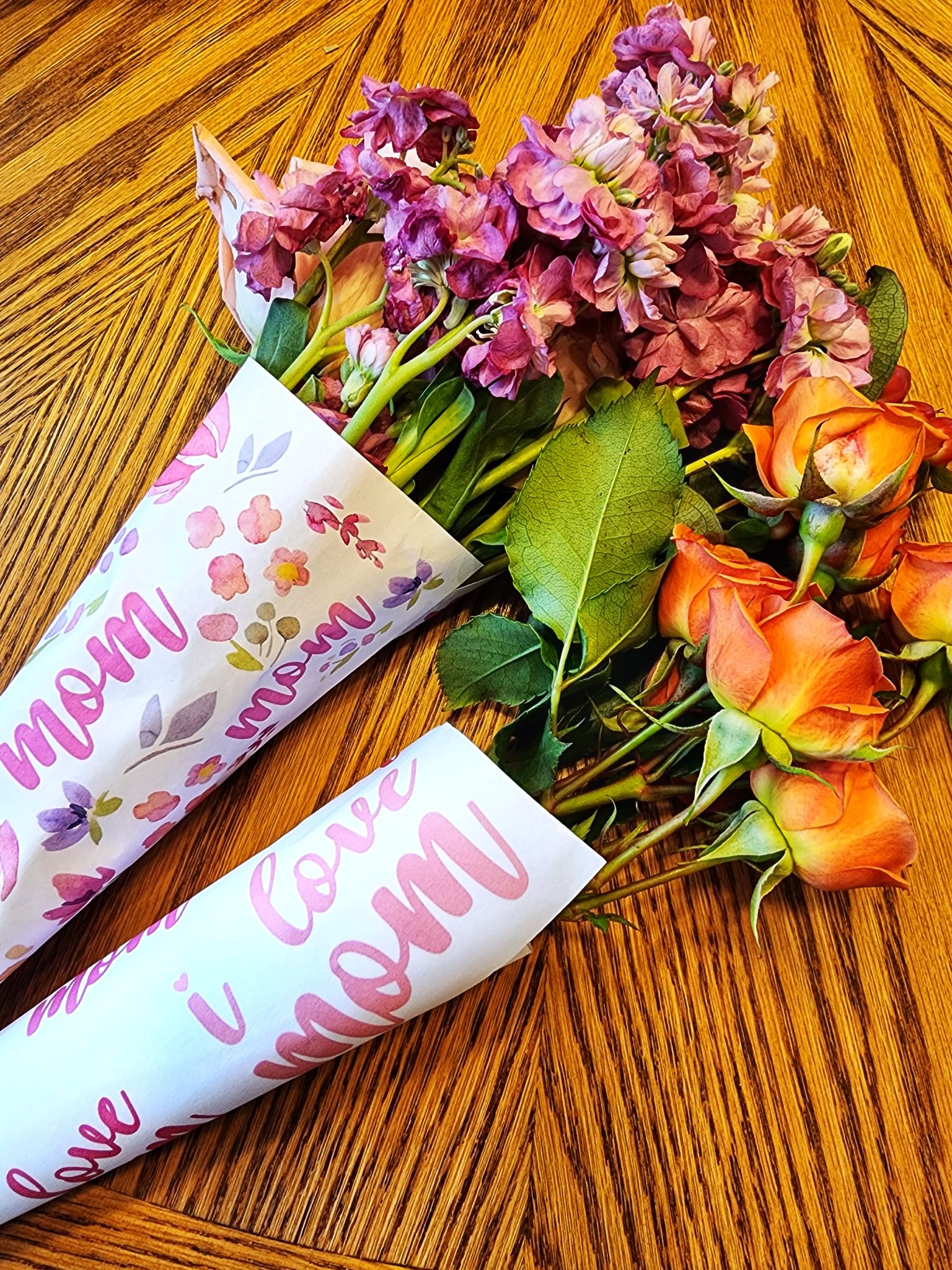 Printable Mother's Day Flower Wrappers - For the Love of Food