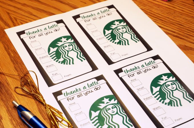 Thanks A Latte Teacher Appreciation Coffee Gift - For the Love of Food