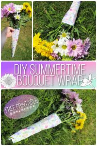 DIY Summertime Bouquet Gift Wrap - Free Printable - For the Love of Food