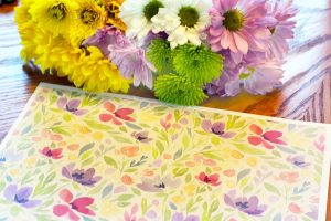 DIY Summertime Bouquet Gift Wrap - Free Printable - For the Love of Food