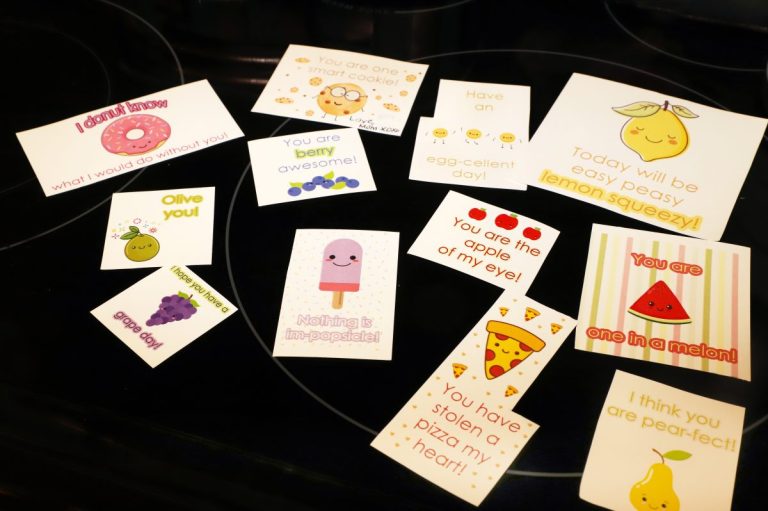 Printable Funny Foodie Kids Lunchbox Notes - For the Love of Food