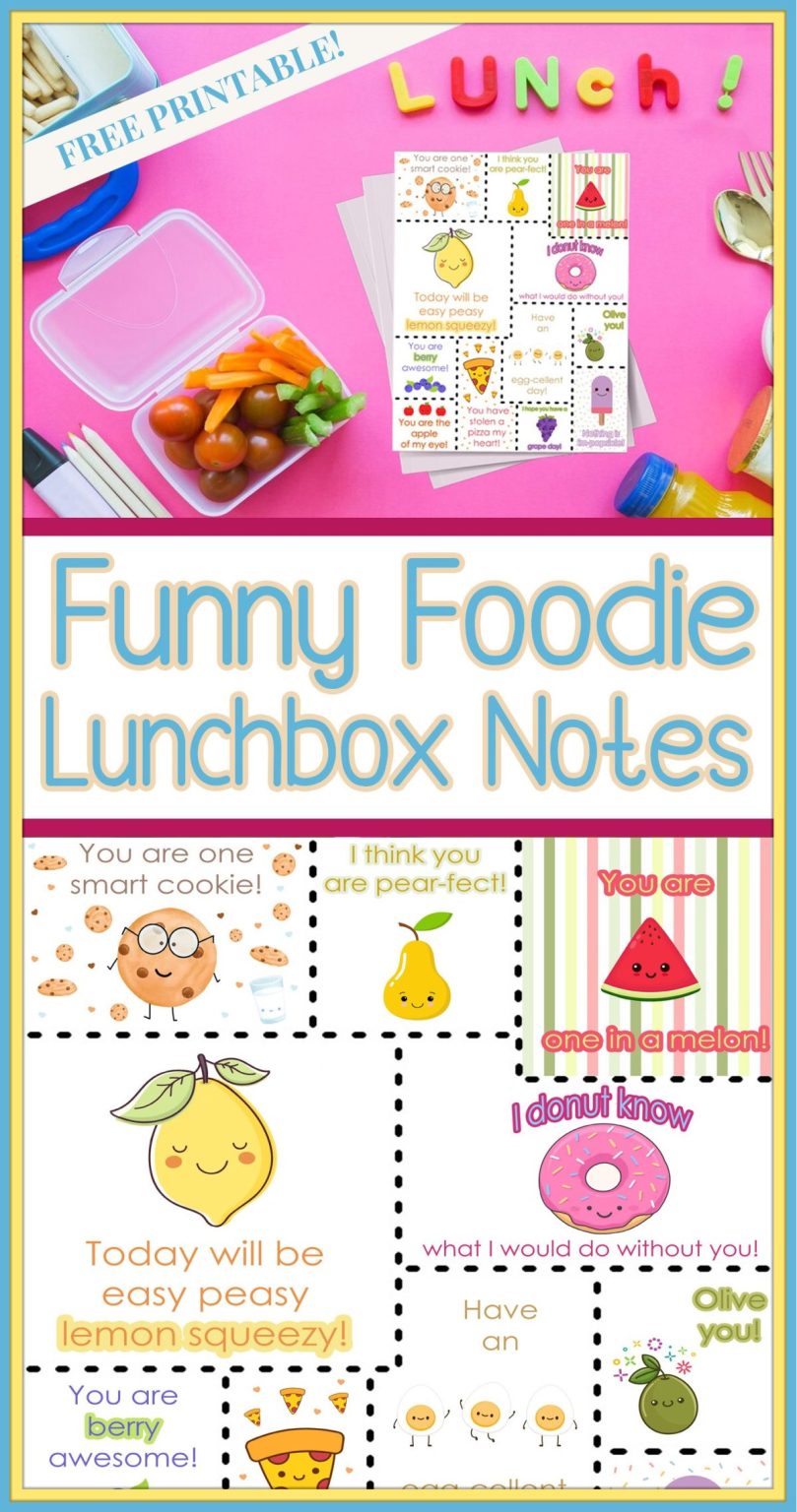 Printable Funny Foodie Kids Lunchbox Notes - For the Love of Food