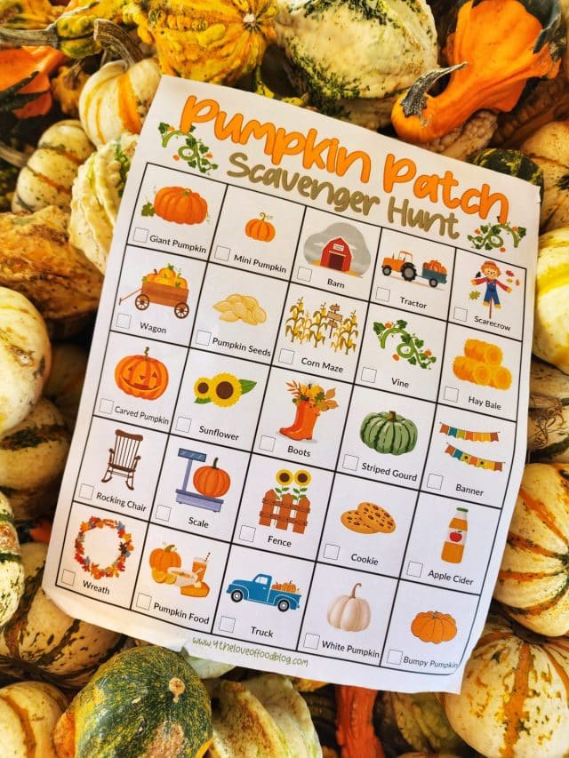 Fall Pumpkin Patch Scavenger Hunt - Free Printable! - For the Love of Food