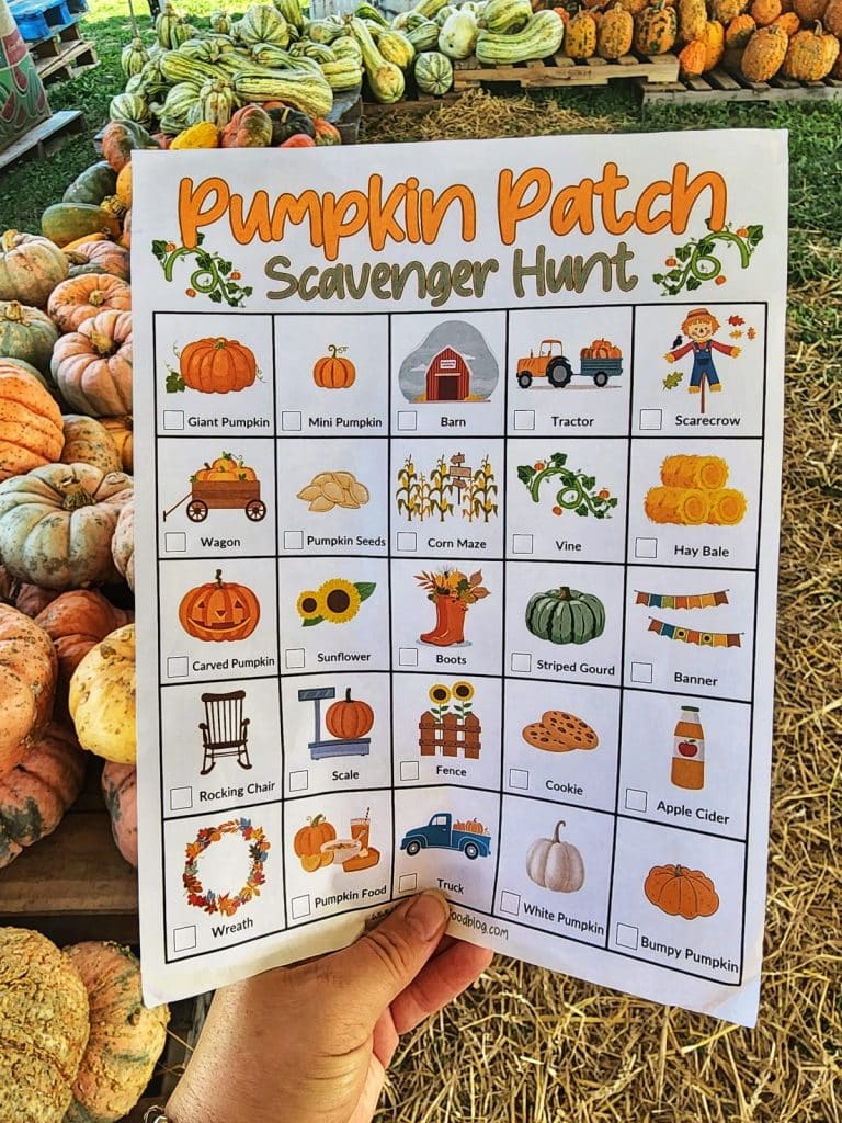 Fall Pumpkin Patch Scavenger Hunt - Free Printable! - For the Love of Food
