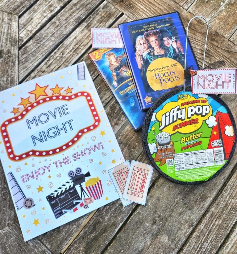 Movie Night Printable Sign and Ticket Gift Tags - For the Love of Food