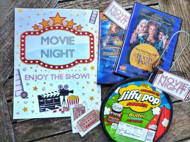 Movie Night Printable Sign and Ticket Gift Tags - For the Love of Food