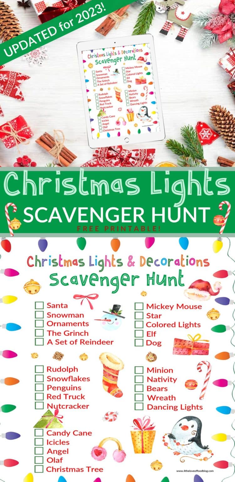 Holiday Fun Printable - Christmas Lights Scavenger Hunt - For the Love ...