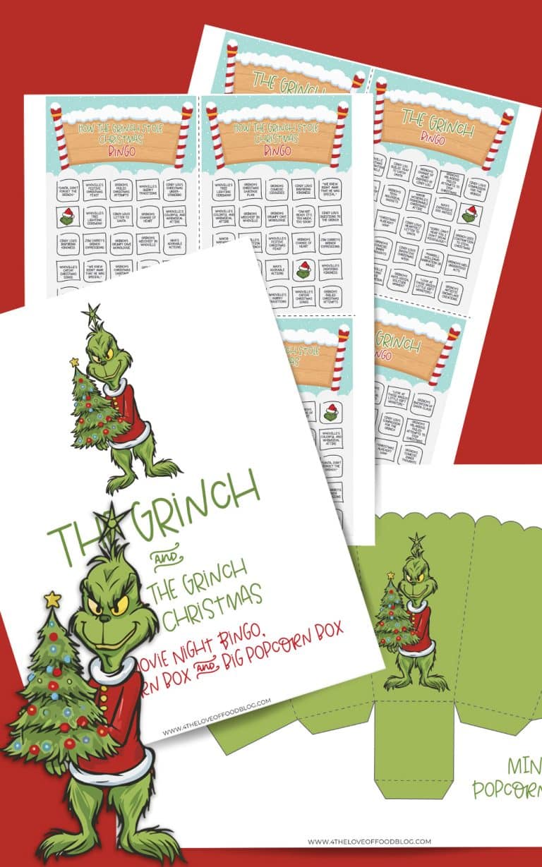 How the Grinch Stole Christmas Movie Bingo and Printable Popcorn Boxes ...