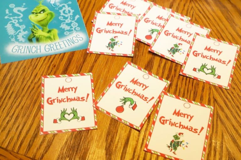Merry Grinchmas Printable Gift Tags and Sign! - For the Love of Food