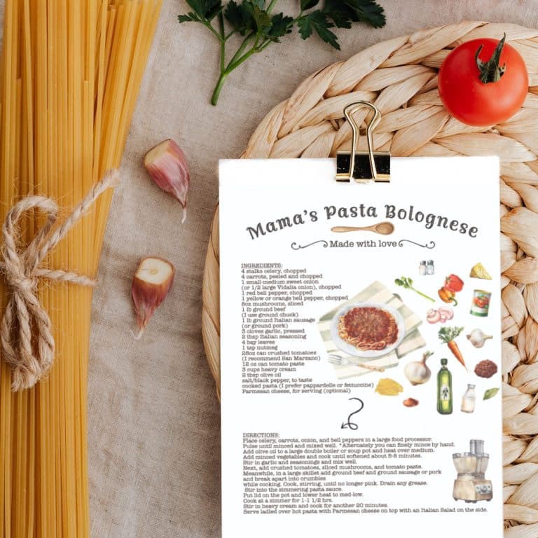 Illustrated Family Recipe Book Gift Idea - For the Love of Food