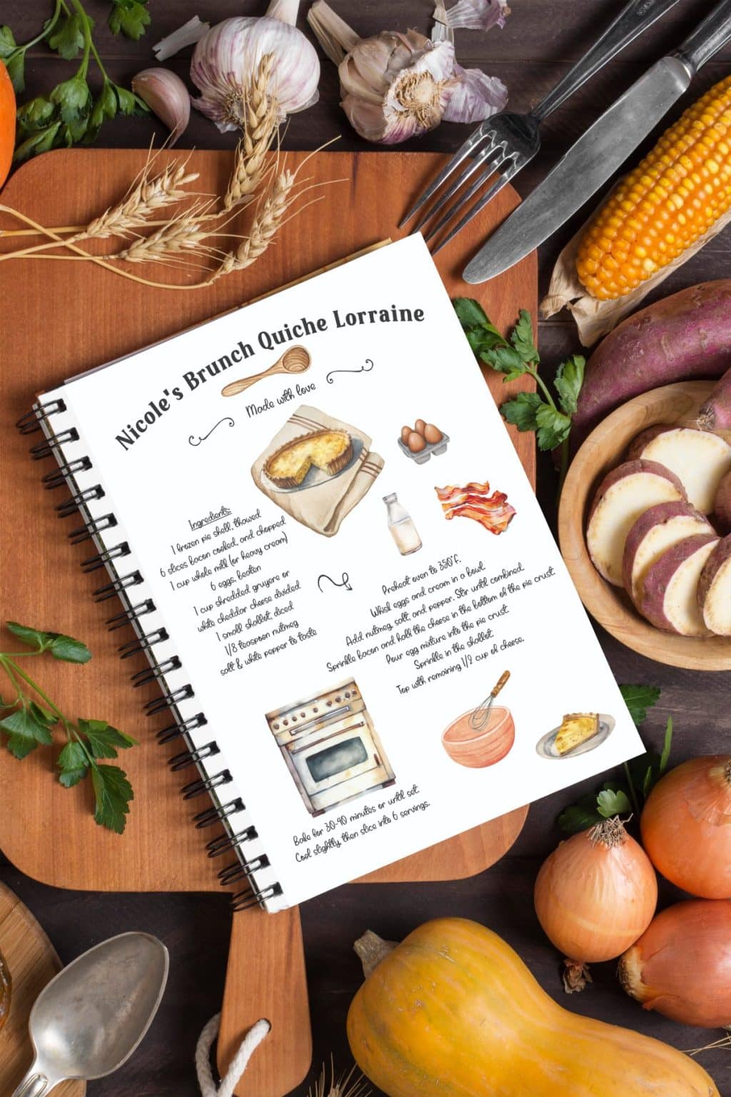 Illustrated Family Recipe Book Gift Idea - For the Love of Food
