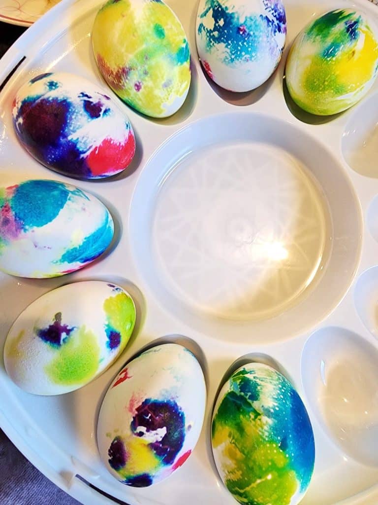 Easy Paper Towel Tie Dye Easter Eggs - For the Love of Food