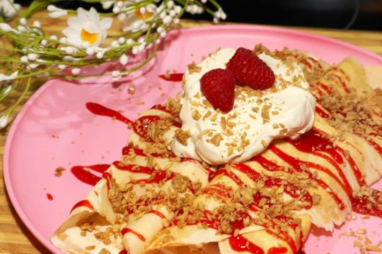 Raspberry Coffee Crepes #SpringSweetsWeek - For the Love of Food