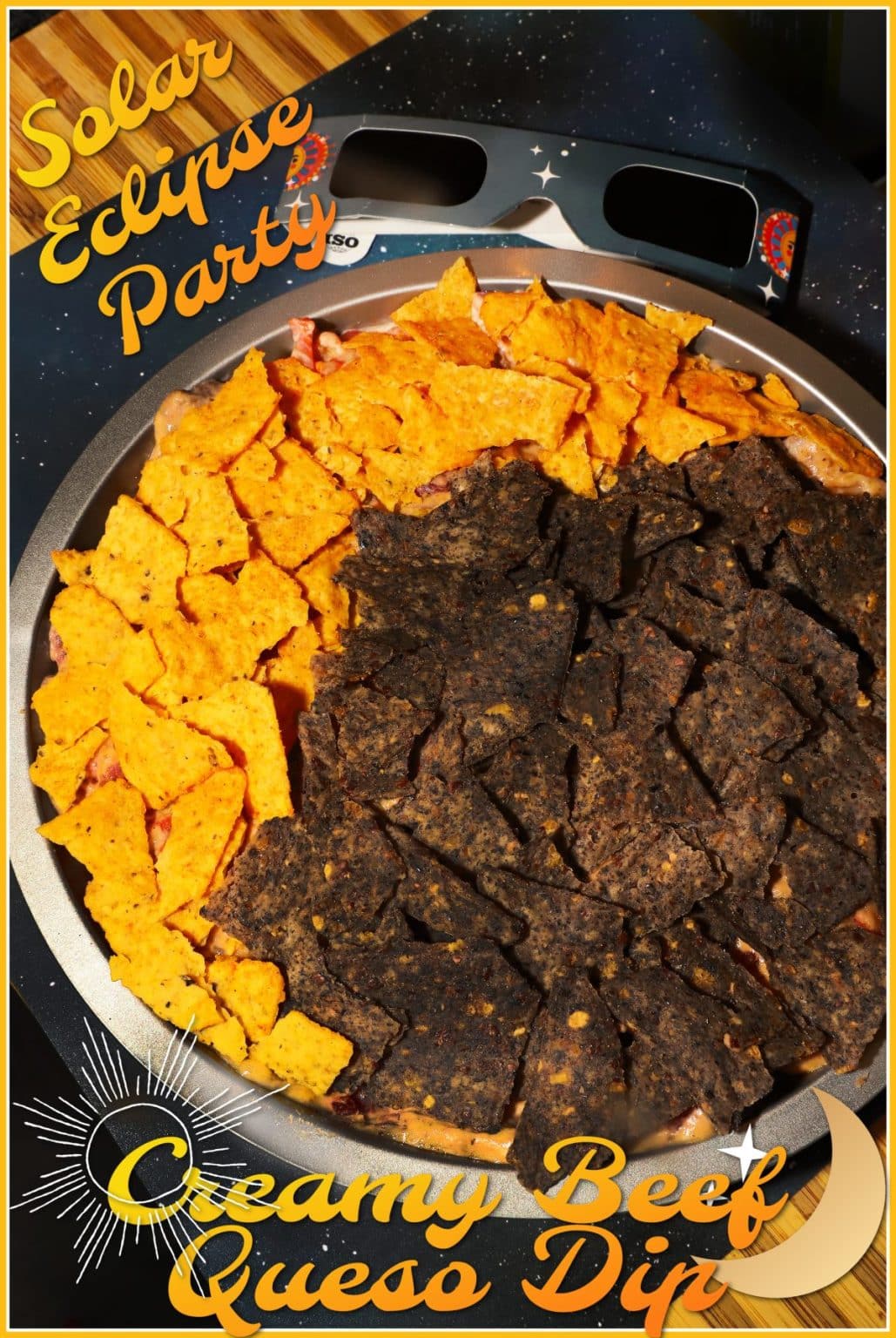 Solar Eclipse Party Creamy Beef Queso Dip - For the Love of Food