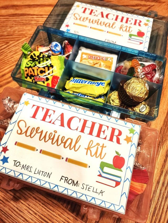Teacher Survival Kit Gift Idea and Printable Tags - For the Love of Food