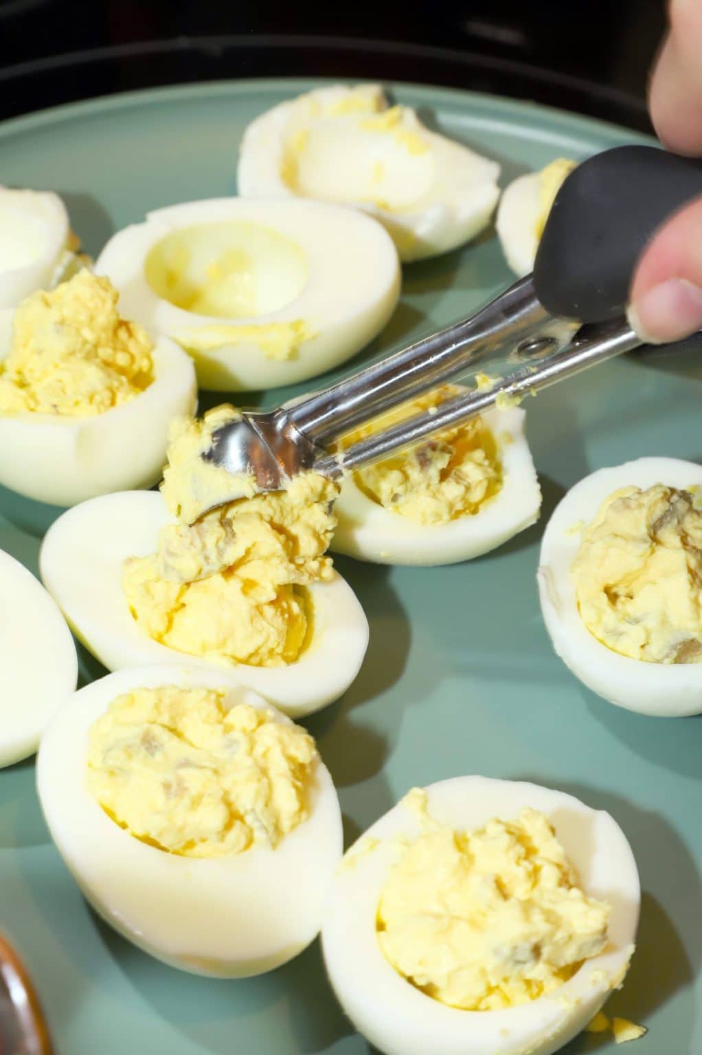 Spooky Spider Olive Deviled Eggs - For the Love of Food