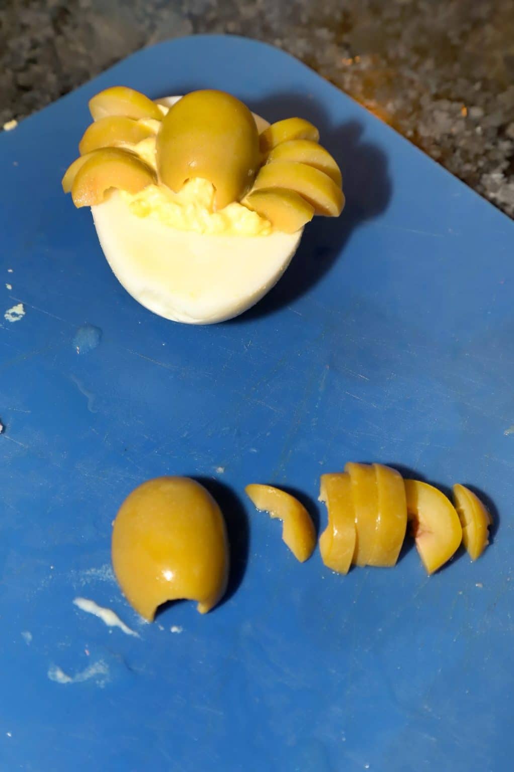 Spooky Spider Olive Deviled Eggs - For the Love of Food