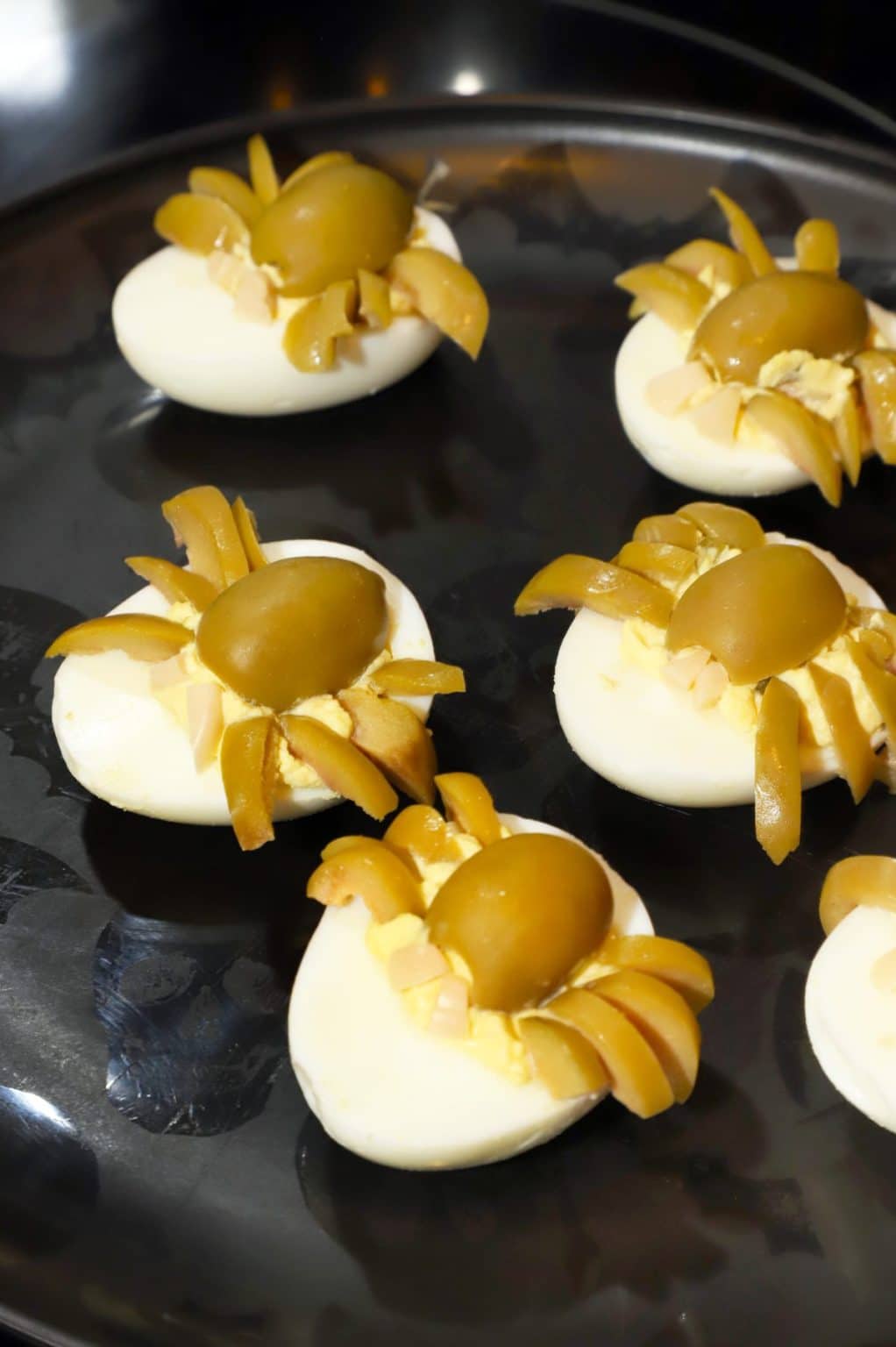 Spooky Spider Olive Deviled Eggs - For the Love of Food
