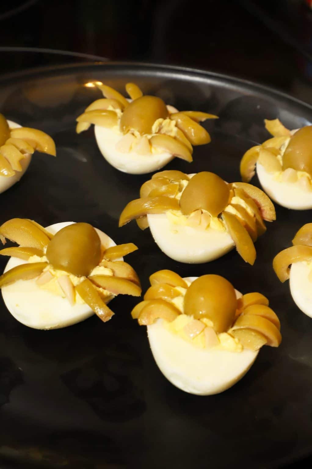 Spooky Spider Olive Deviled Eggs - For the Love of Food