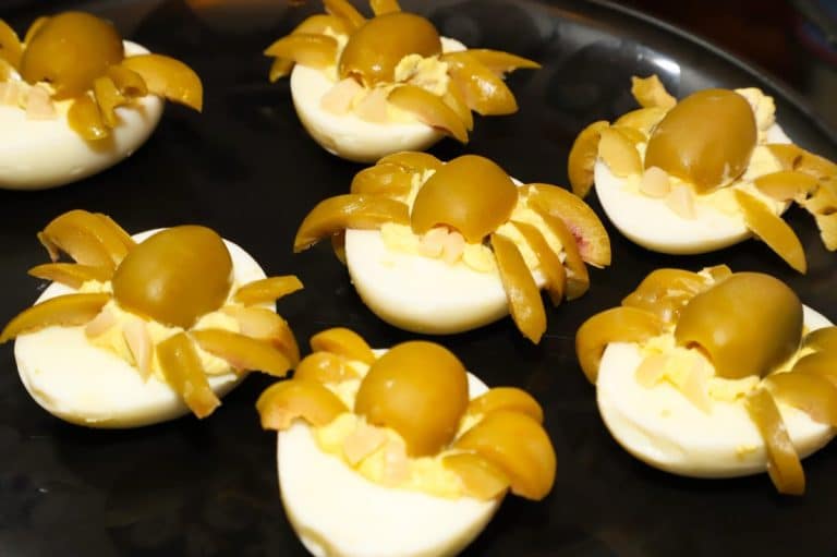 Spooky Spider Olive Deviled Eggs - For the Love of Food
