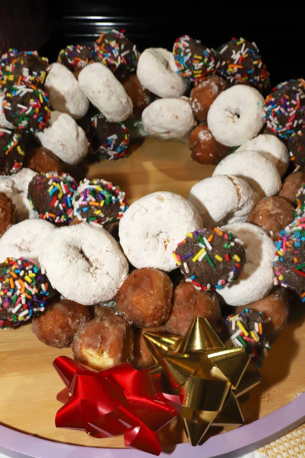 Christmas Donut Wreath - For the Love of Food