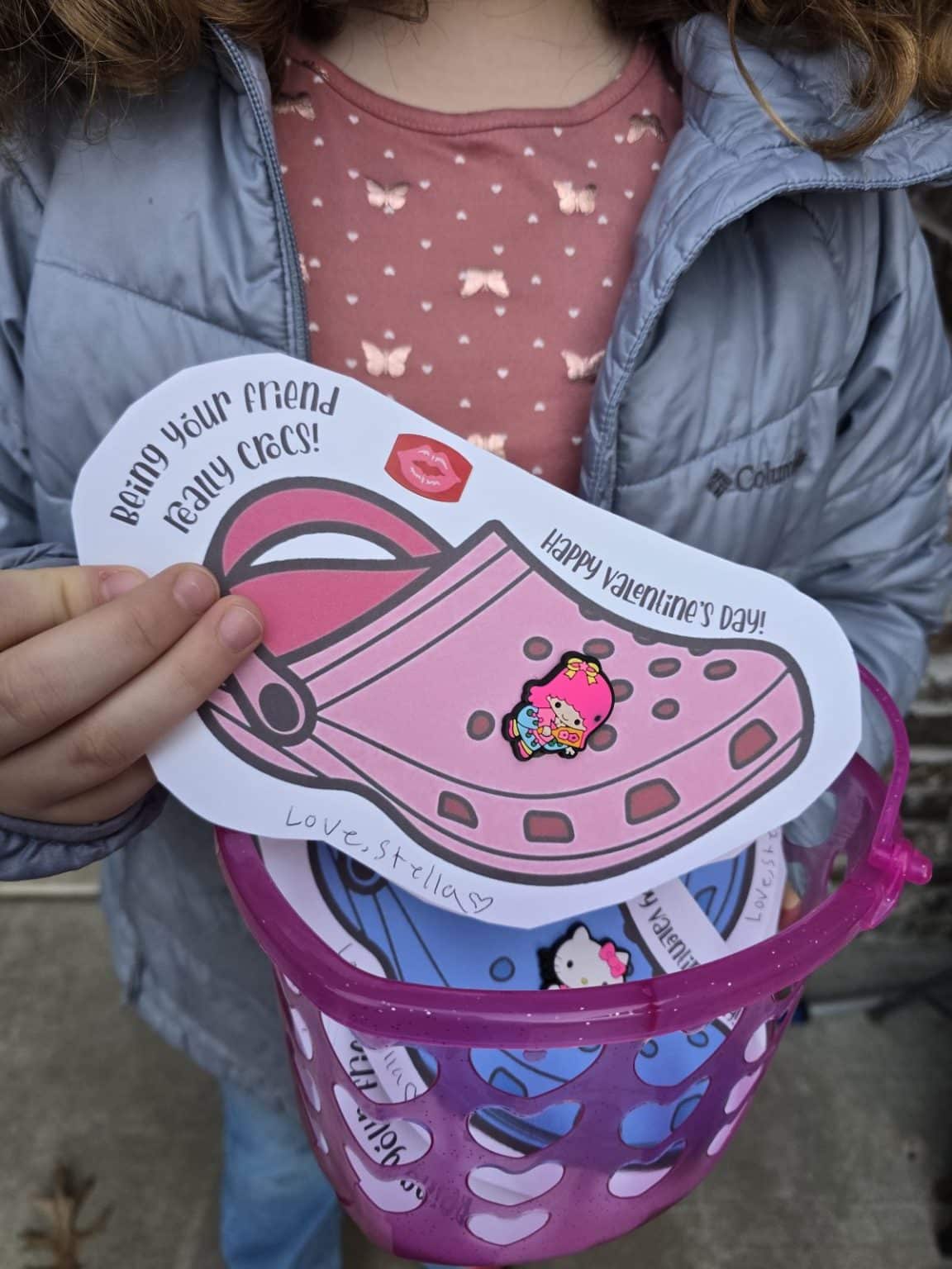 Croc Charm Printable Class Valentine's Day Cards - For the Love of Food