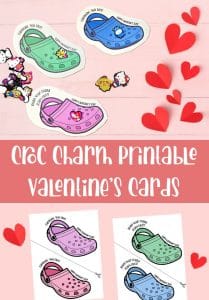 Croc Charm Printable Class Valentine's Day Cards - For the Love of Food