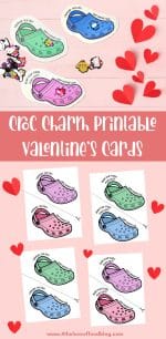 Croc Charm Printable Class Valentine's Day Cards - For the Love of Food
