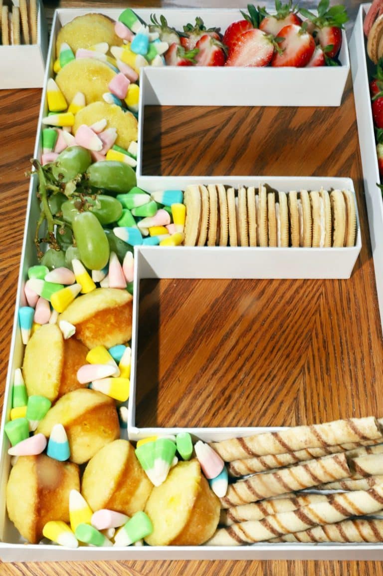 Tea Party Charcuterie Filled Letters #SpringSweetsWeek - For the Love ...