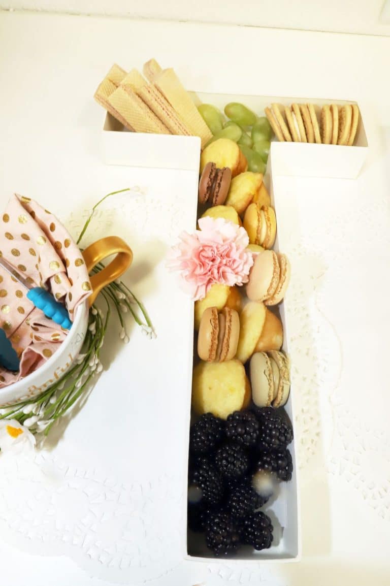 Tea Party Charcuterie Filled Letters #SpringSweetsWeek - For the Love ...